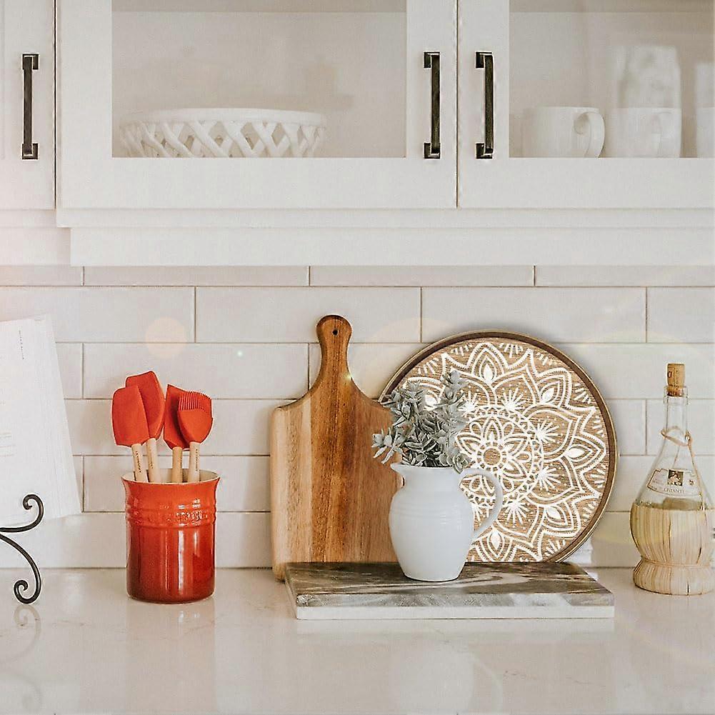 Rustic Round Wooden Trays Lotus Pallet Decorative Tray Vintage Antique ...