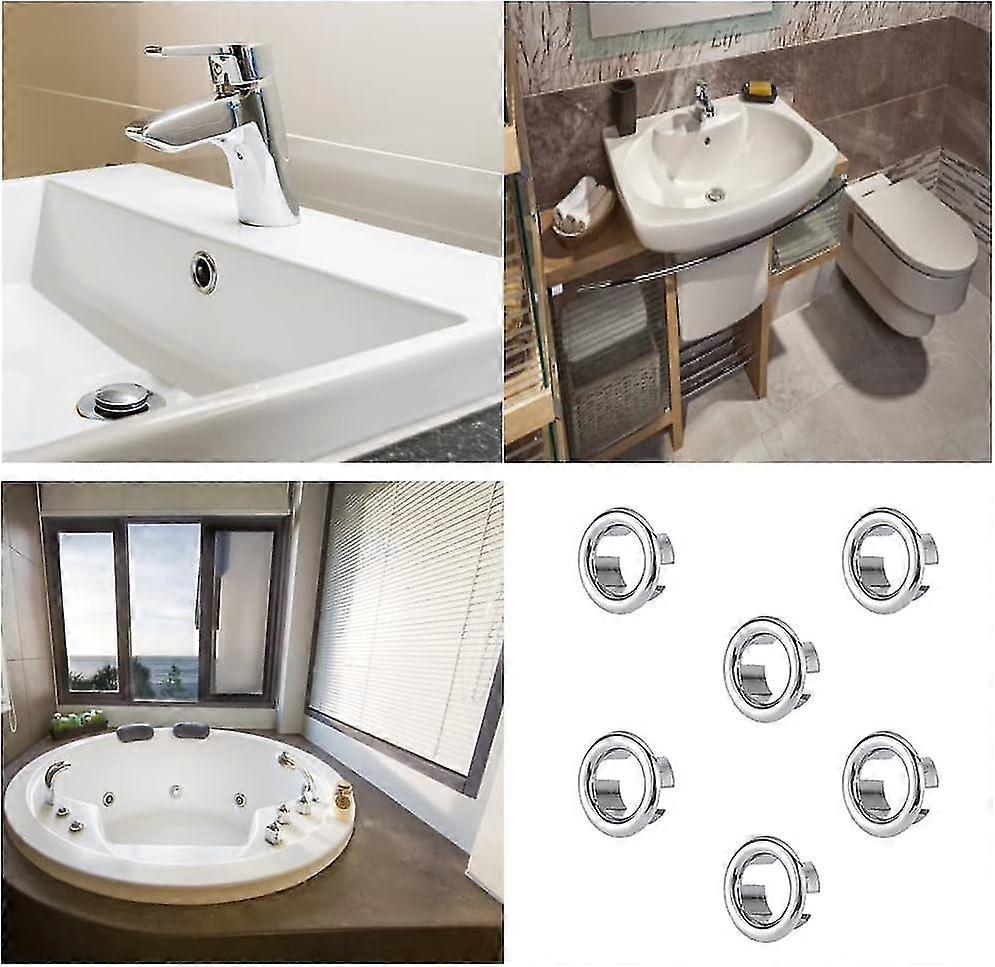Sink Overflow Ring, 6 Pcs Sink Overflow Ring Overflow Cover, Sink ...