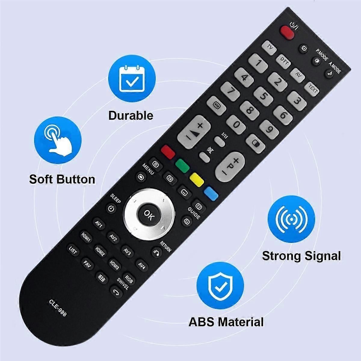 Replace CLE-998 Remote for TV CLE-999 CLE-993 CLE-994 CLE-984 L26H01AU ...