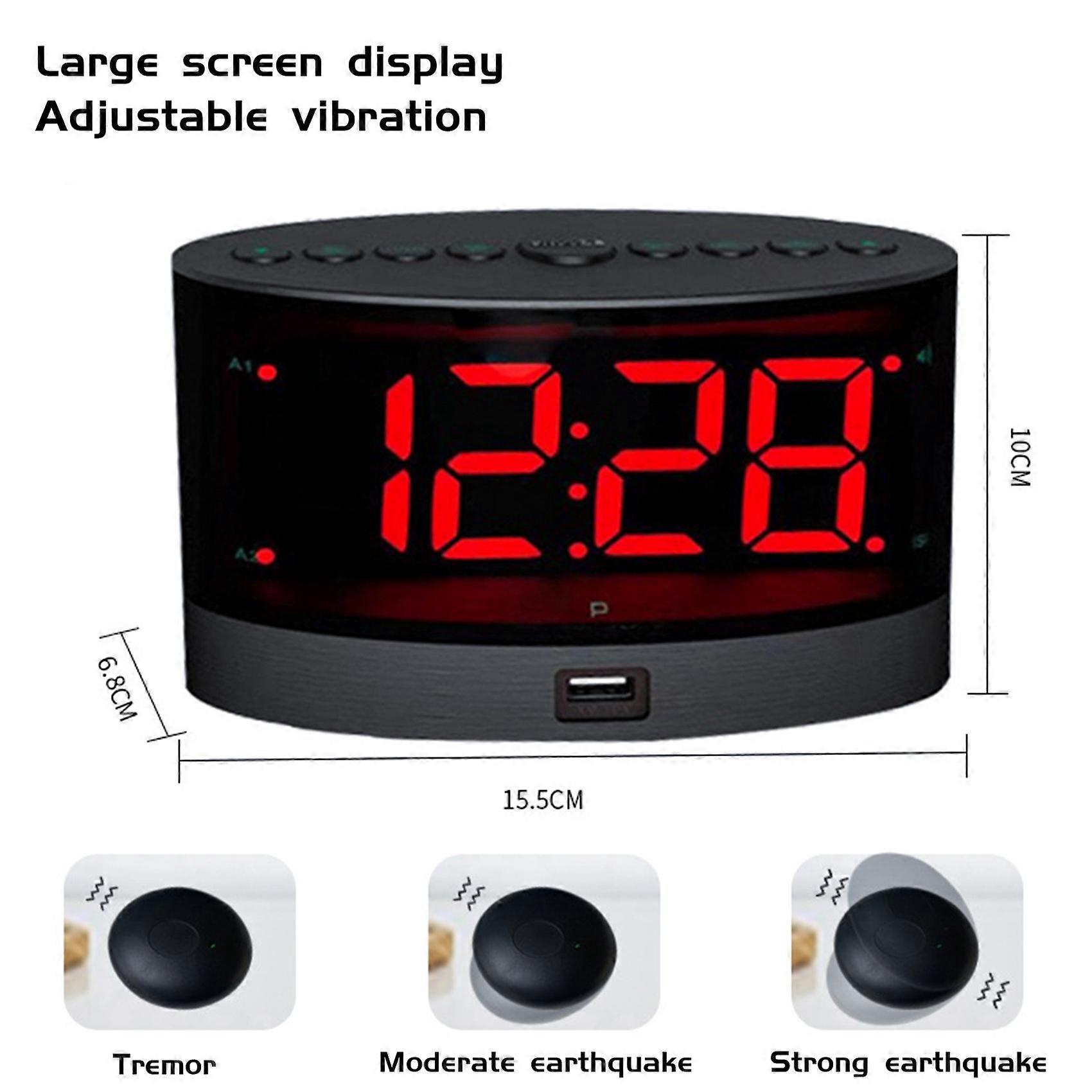 Extra Loud Alarm Clock with Wireless Bed Shaker,Vibrating Dual Alarm ...