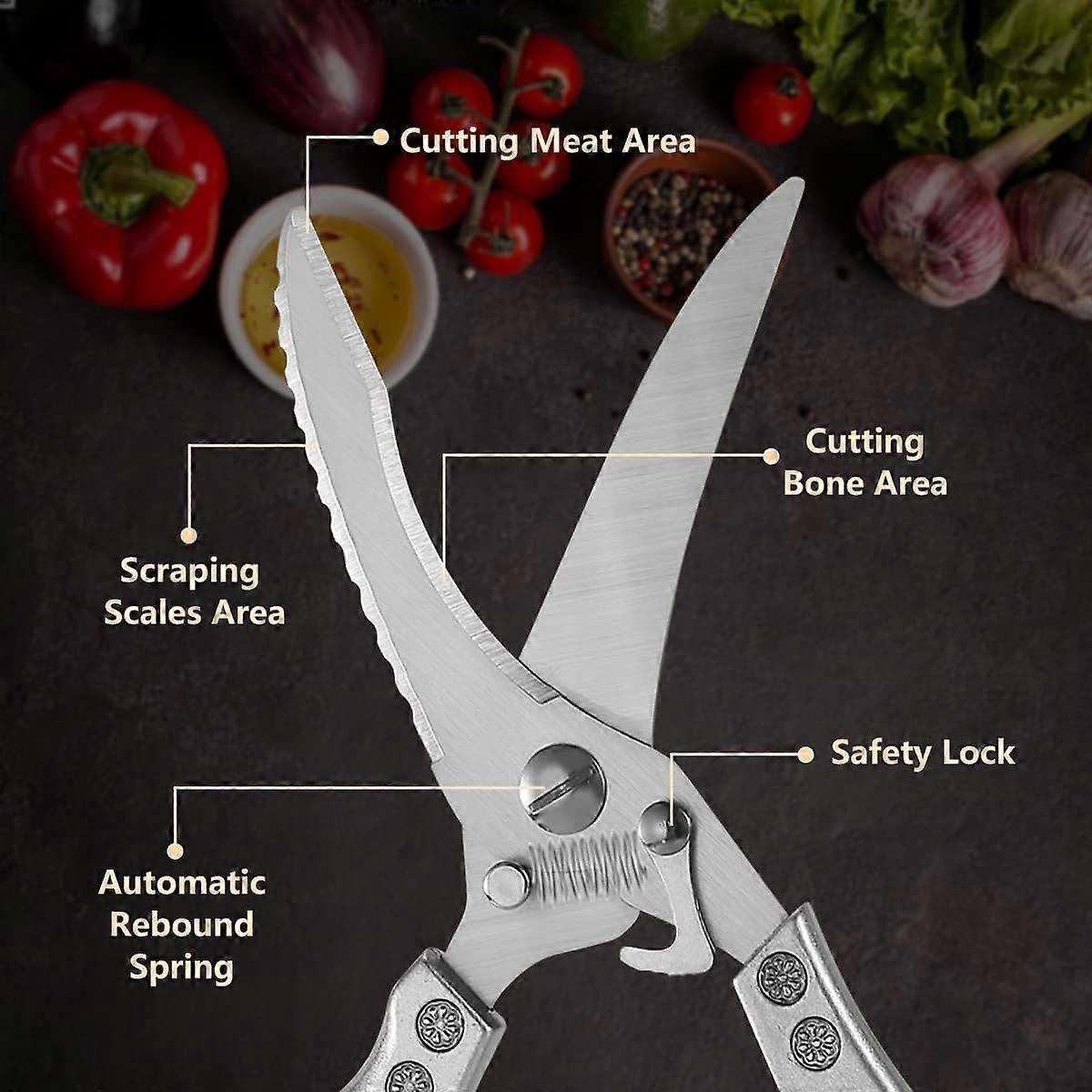 Kitchen Scissor Heavy Duty Stainless Steel with Metal Handle,Sharp ...