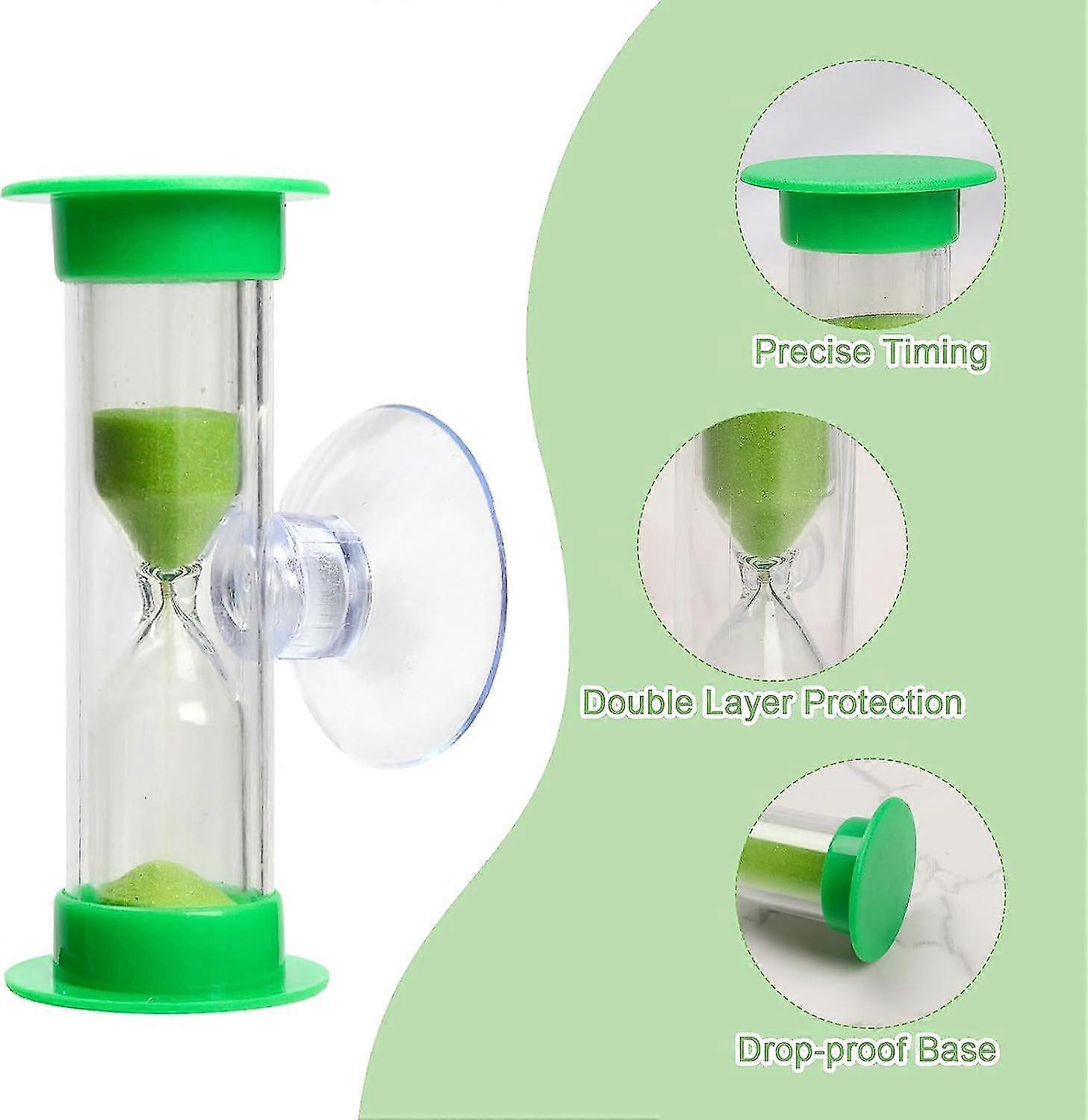 Sand Timer For Kids, 2 Pieces Timers With Suction Cup, 3 Minutes Teeth ...
