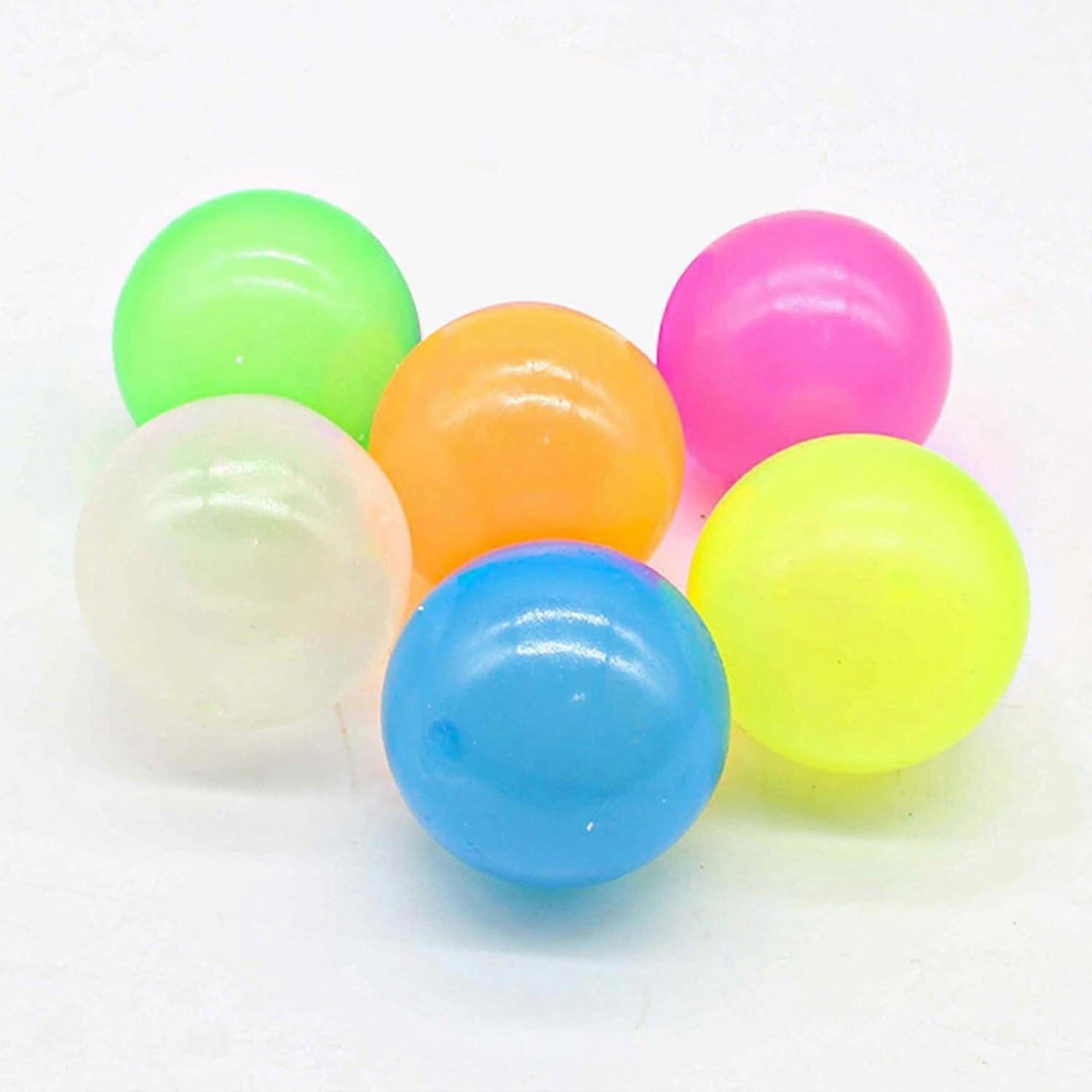 6Pcs Glow in Dark Sticky Ball Stretch TPR Anxiety Relief Decompression ...