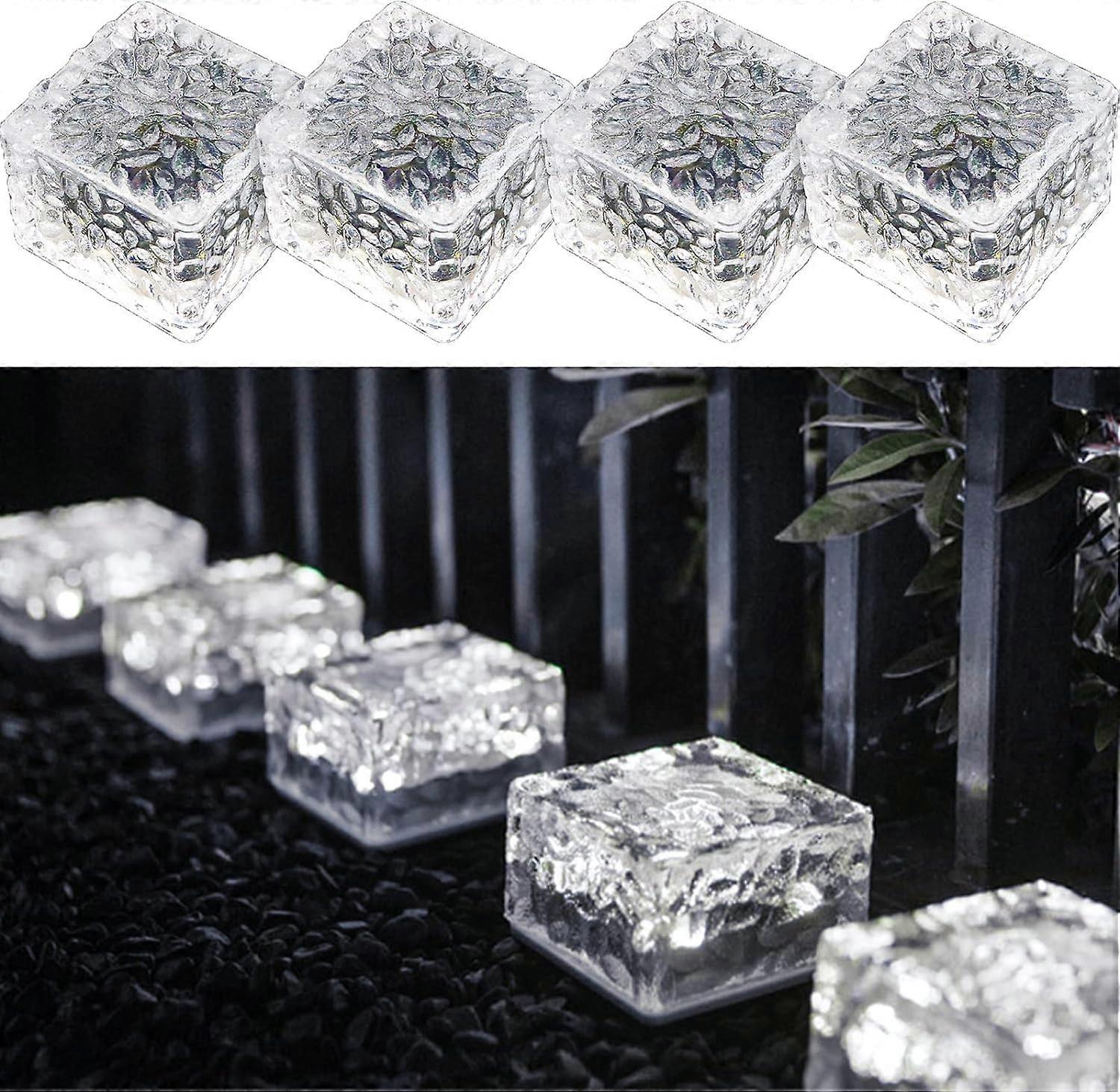 Solar LED Frosted Glass Garden Path Brick Lights for Outdoor Landscape ...