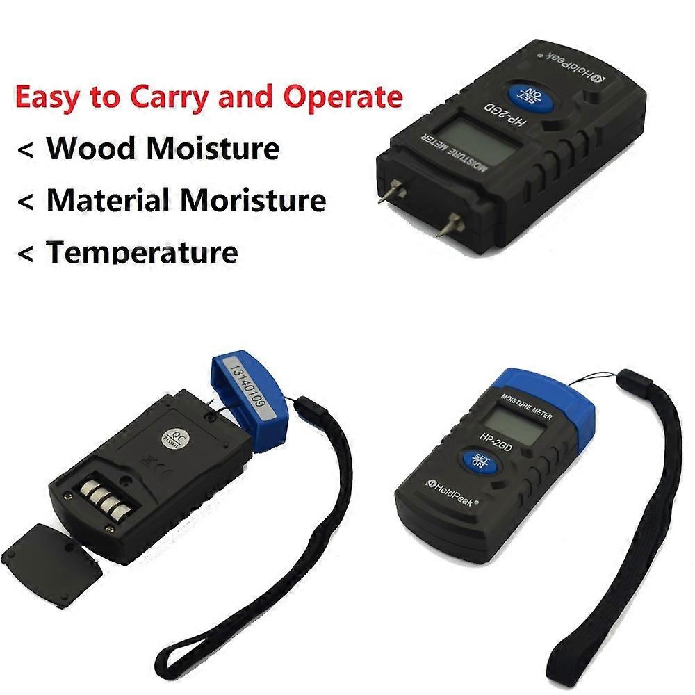 HoldPeak Two Pins Digital Wood Moisture Meter Wood Humidity Tester ...