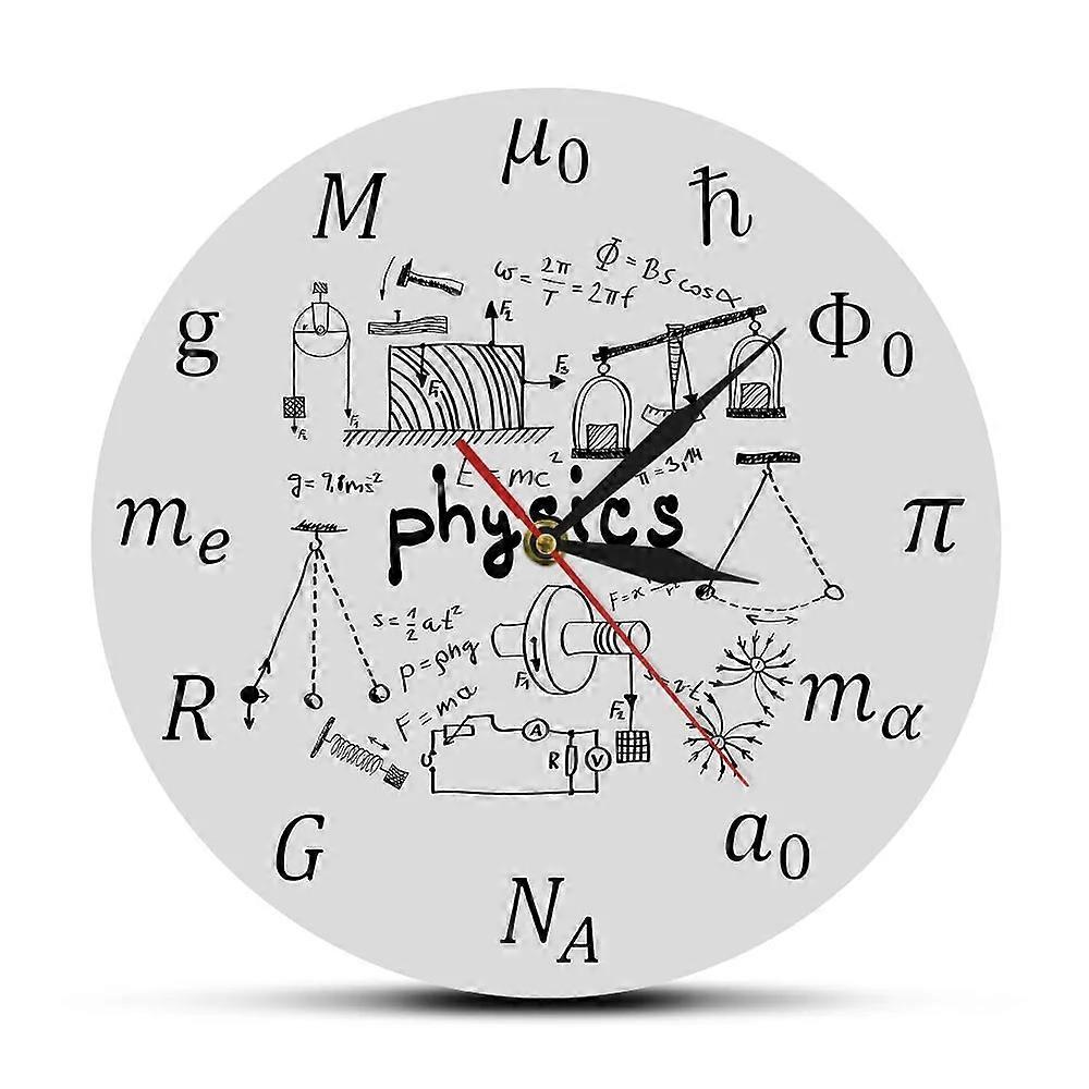 Science Art Physics Elements and Symbols Wall Clock Math Equations Wall ...