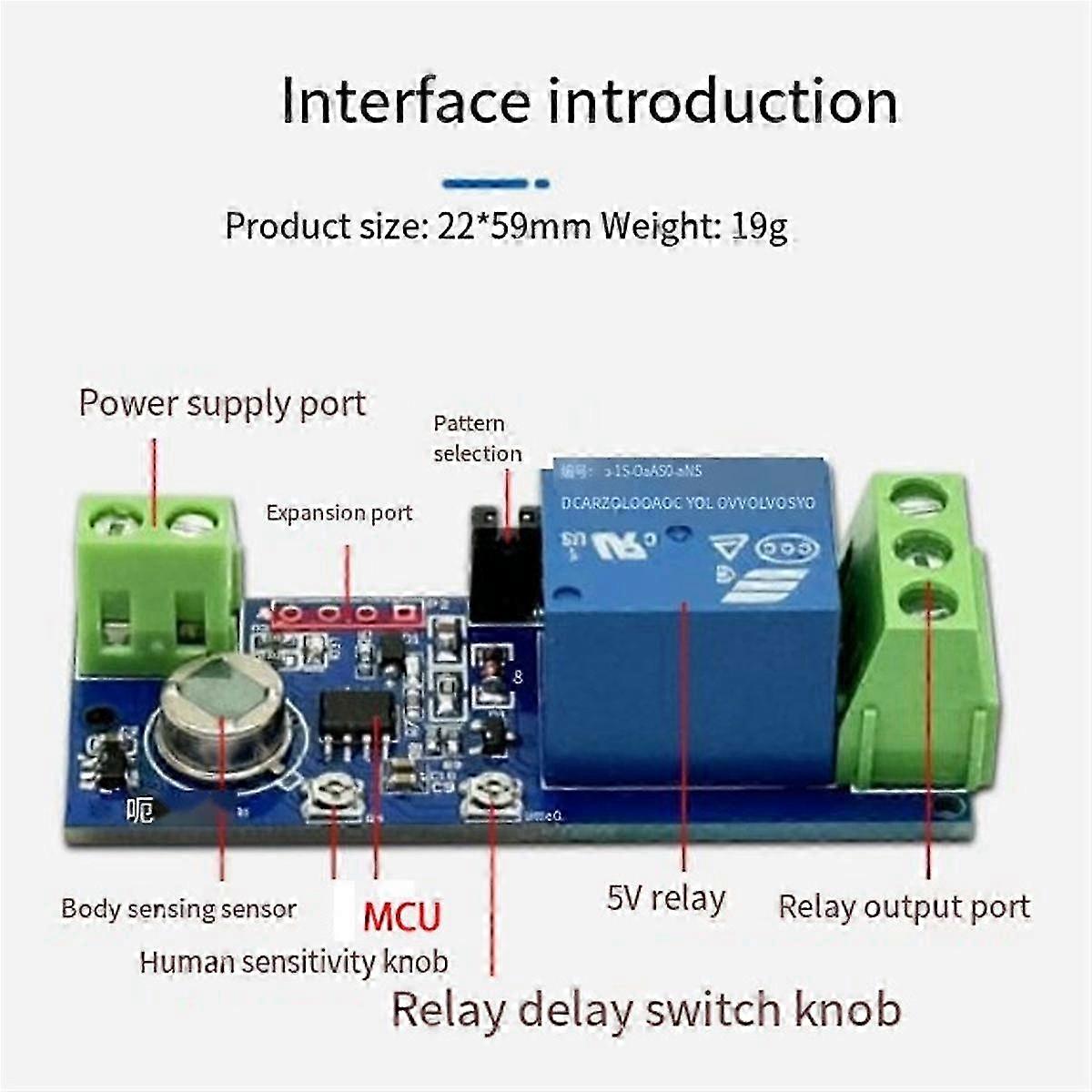 Relay Module Human Body Infrared Sensing Single Module Delay Time ...