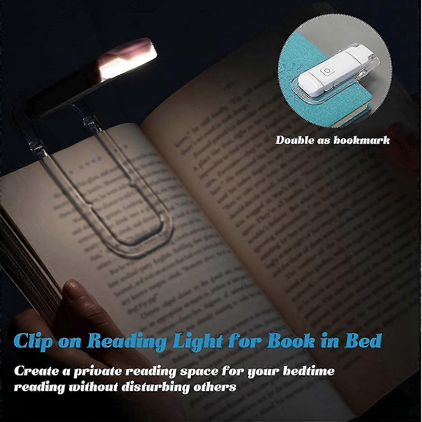 Book Reading Light,portable Usb Rechargeable Led Clip On Book Lights ...