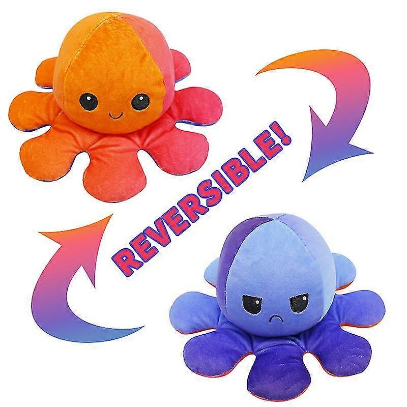 Octopus Doll Reversible Flip Octopus Plush Stuffed Toy 20cm Two-color ...