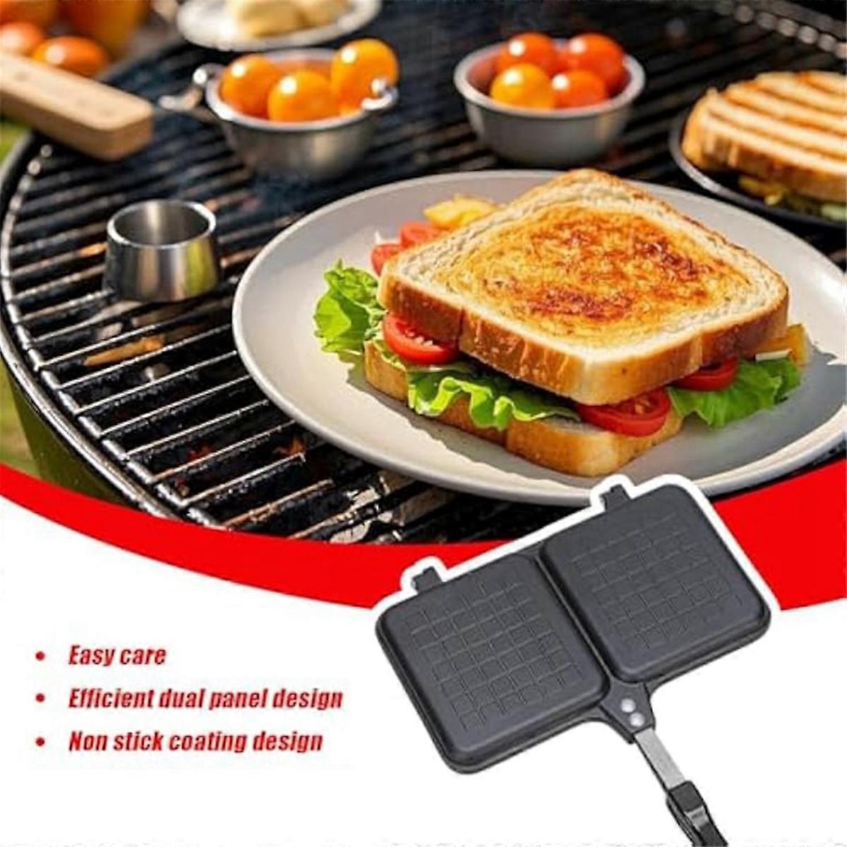 Toasted Sandwich Maker,Double-Sided Toaster Pan Non-Stick Cheese Melter ...