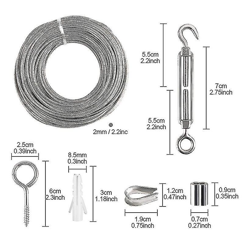 Stainless Steel Rope Hanging Kit, Garden Wire / Cable Hanging Kit ...