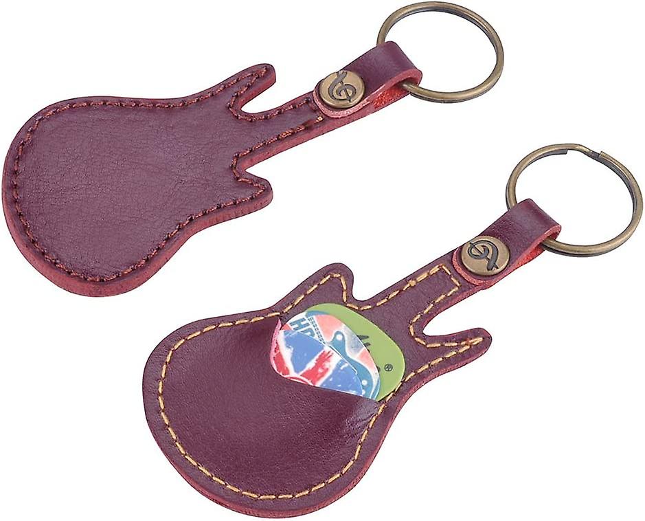 Guitar Picks Case Leather Pick Keychain Guitar Picks Holder Plectrums ...