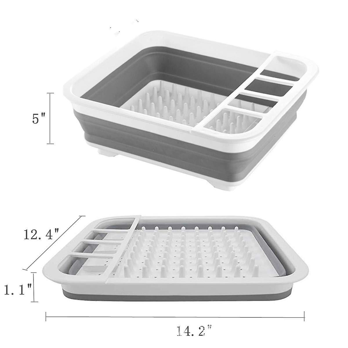 Collapsible Drying Dish Storage Rack, Dish Drainer Dinnerware Basket ...
