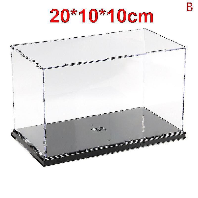 30cm Perspex Acrylic Display Case H Box Plastic Base Dustproof Figure ...