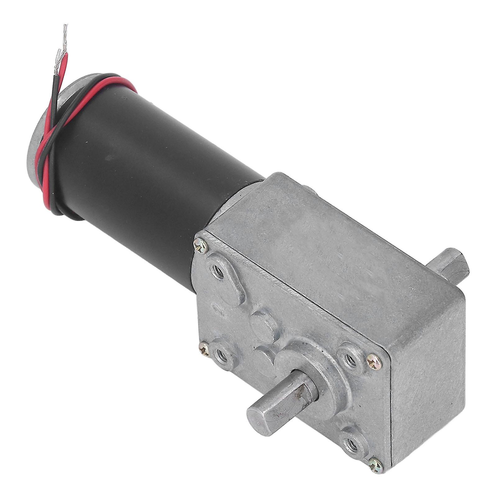 12V Dual Shaft Self Locking Reversible Worm Gearbox DC Gear Motor ...