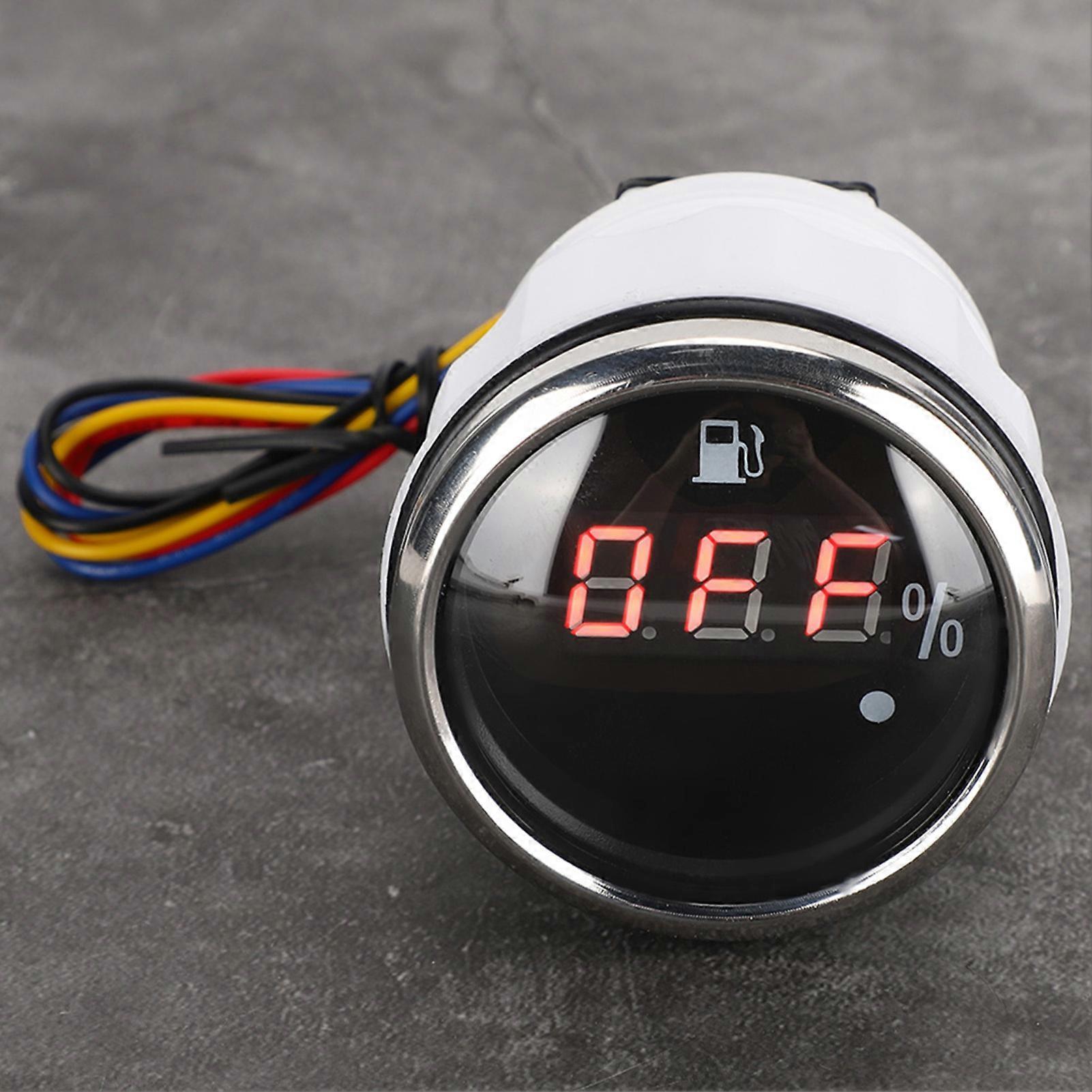 2in LED Digital Fuel Level Gauge with Smart Red Light Alarm for Marine ...
