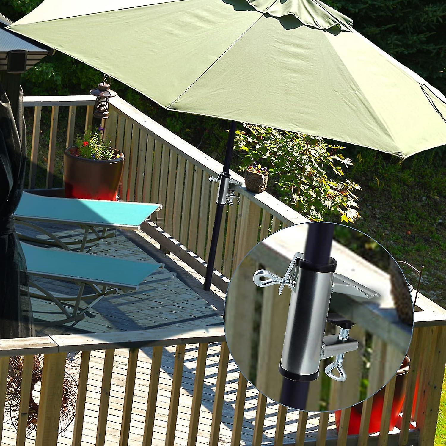 Deck Umbrella Clamp, Patio Balcony Umbrella Stand Clip, Parasol Holder ...