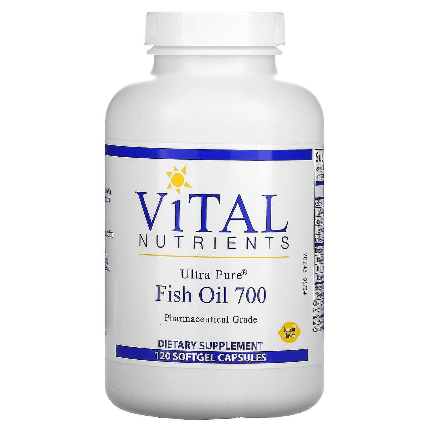 Vital Nutrients, Ultra Pure Fish Oil 700, Lemon, 120 Softgel Capsules ...