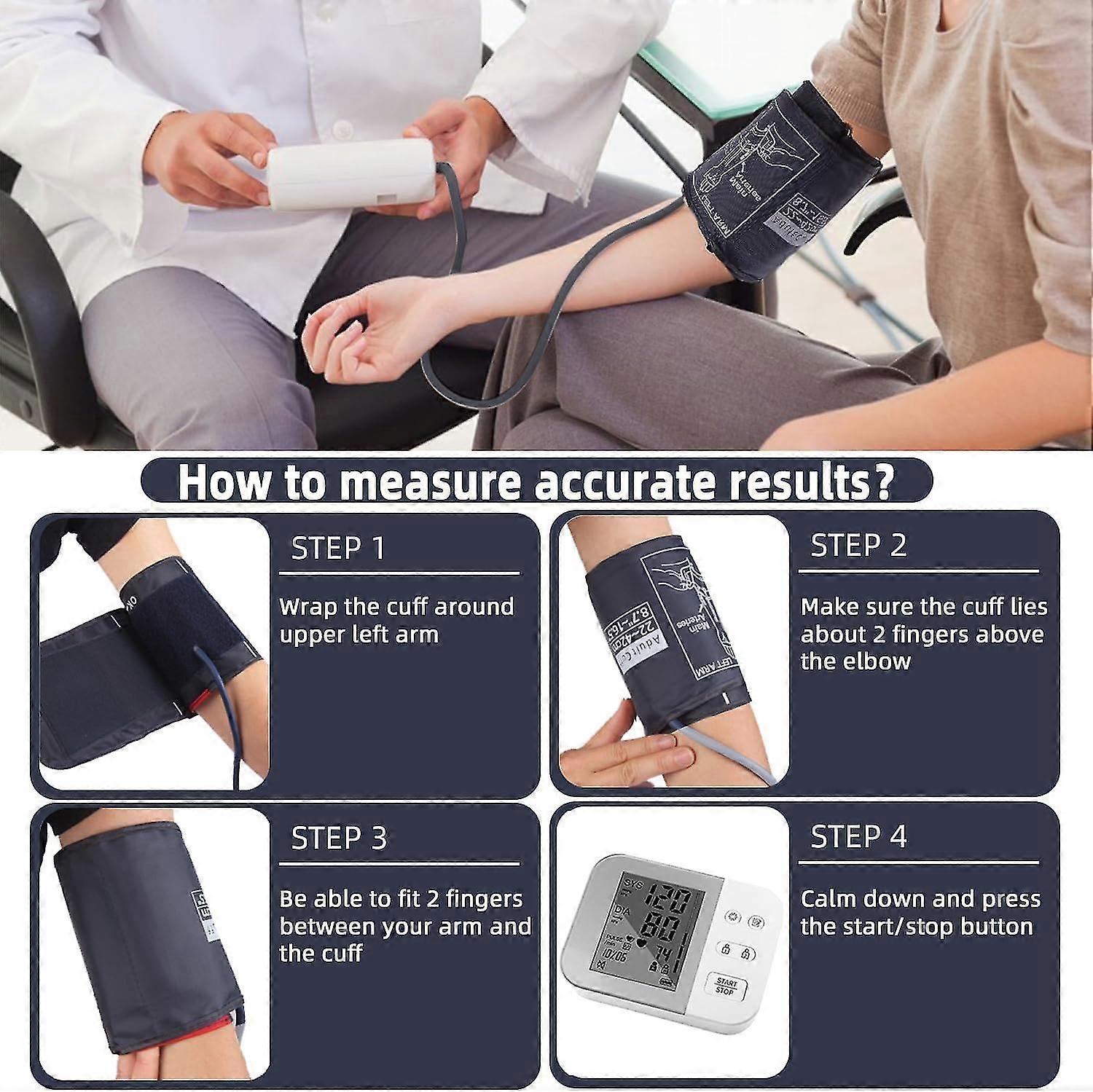 Large Blood Pressure Cuff, 8.7-17.5 (22-52CM) BP Cuff Compatible with ...