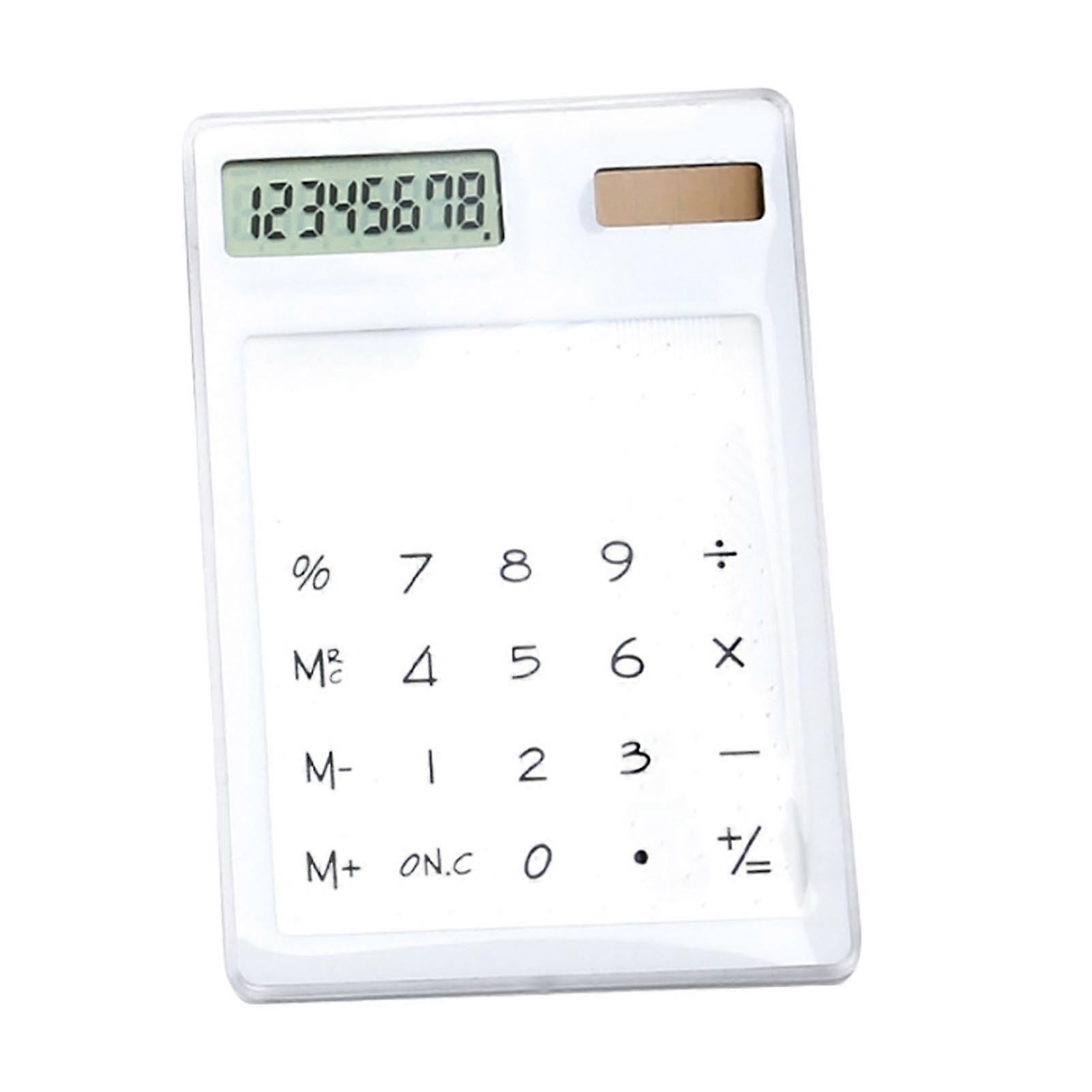 Solar Powered Calculator Touch Screen 8 Digit LCD Display Portable ...