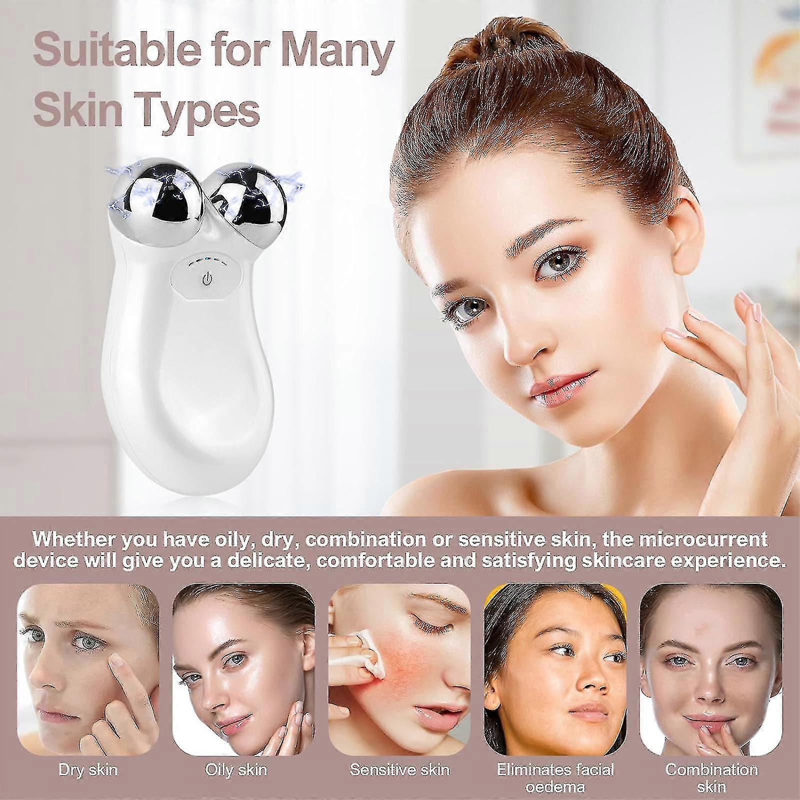 Microcurrent Face Device Roller, Electric Facial Massager Skin ...
