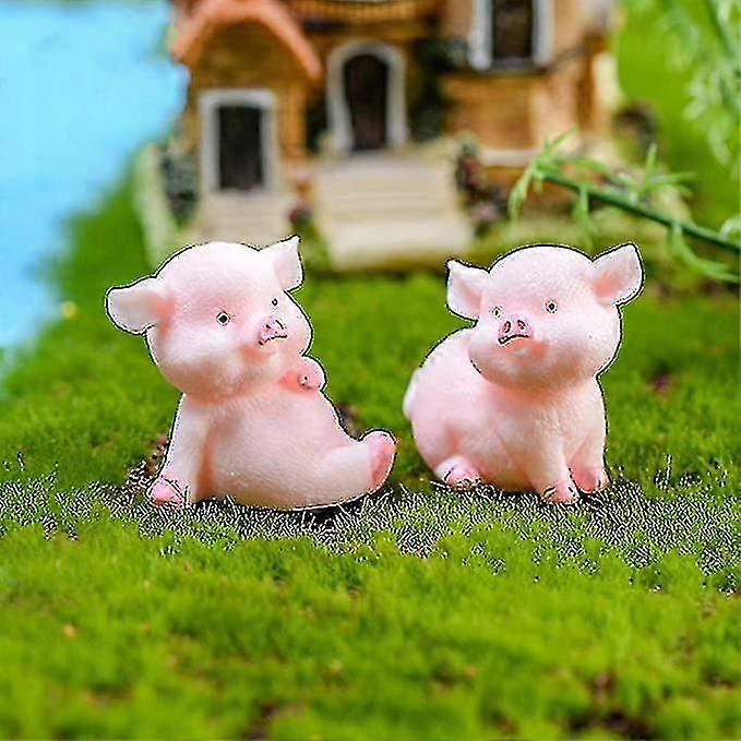 Miniature Pig Figures 8 Pieces, Adorable Pink Piggy Toy Figure Cake ...