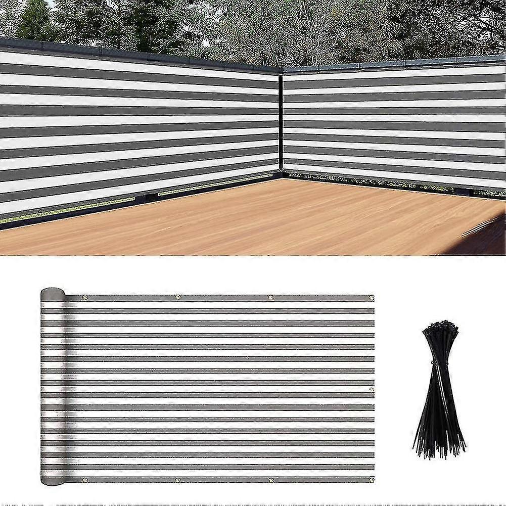 Balcony Privacy Screen Cover, For Porch Deck, 0.9x5m(grey+white ...