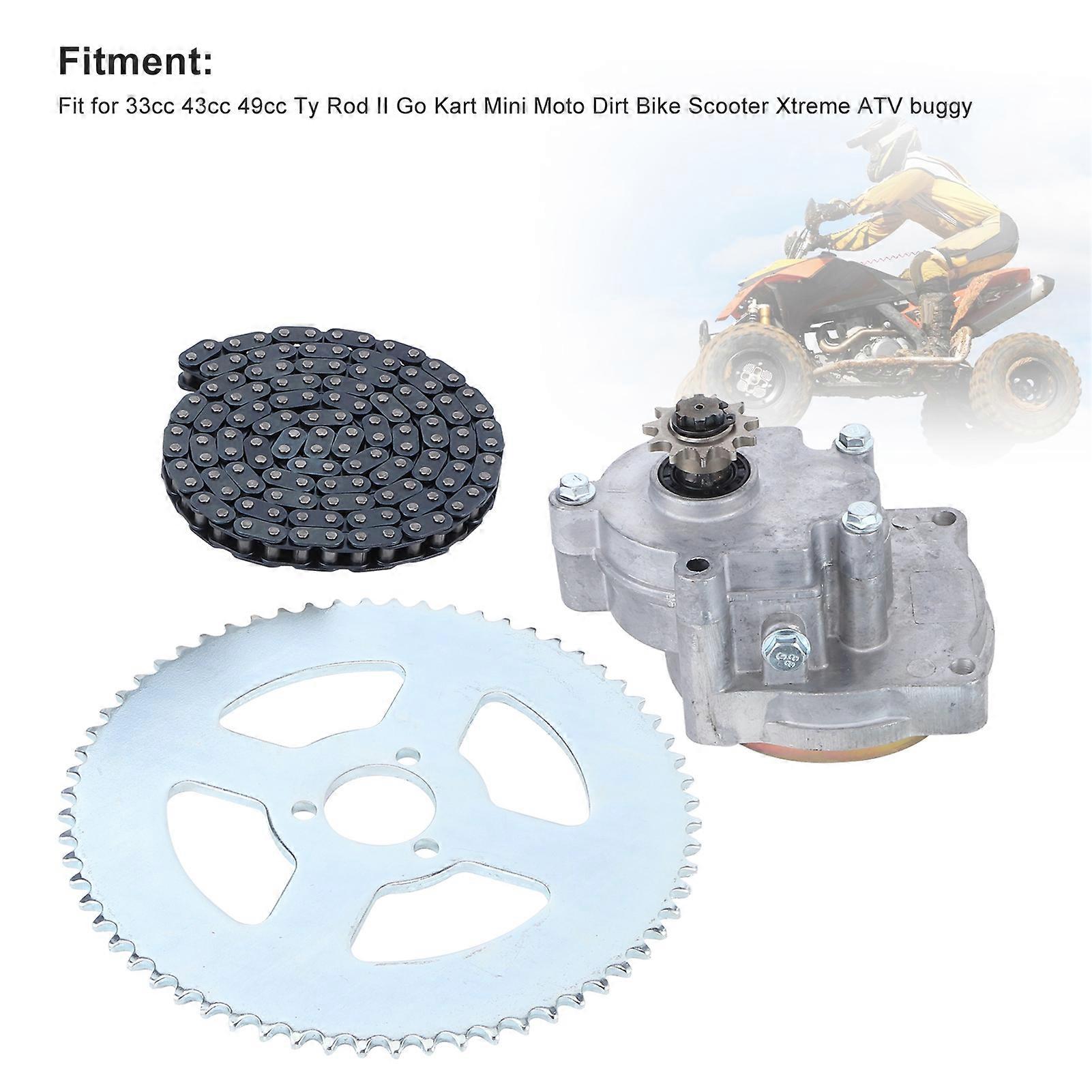 T8F Clutch Drum Gear Box Sprocket Chain Set for 33cc 43cc 49cc Ty Rod ...
