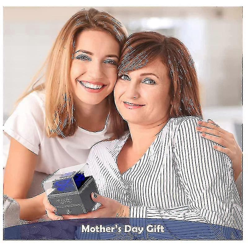 Preserved Real Rose Gift Box,eternal Single Blue Rose In A Box With Rose Brooch,forever ...