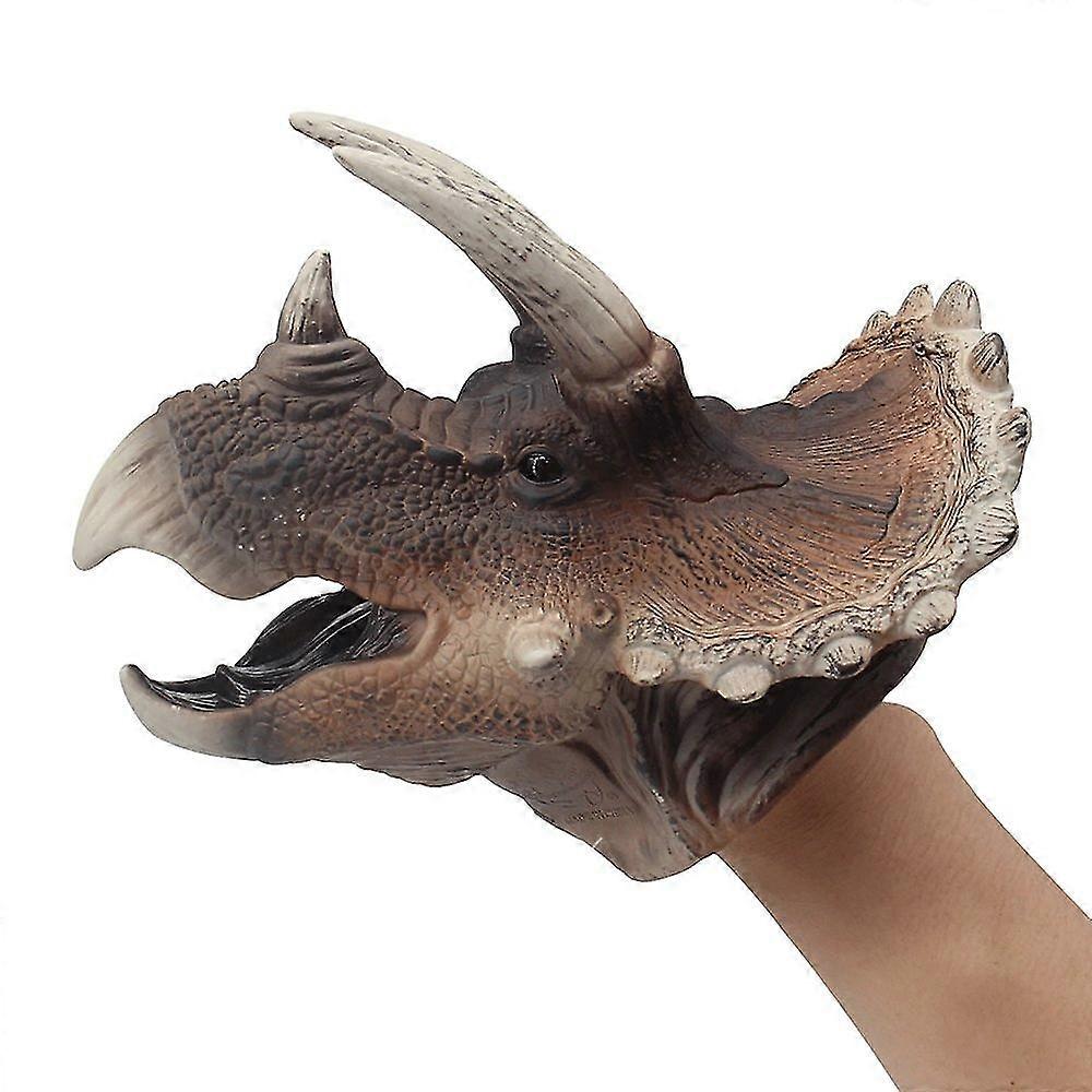 Hand Puppets Realistic Triceratops Head Shape Rubber For Kids | Fruugo UK