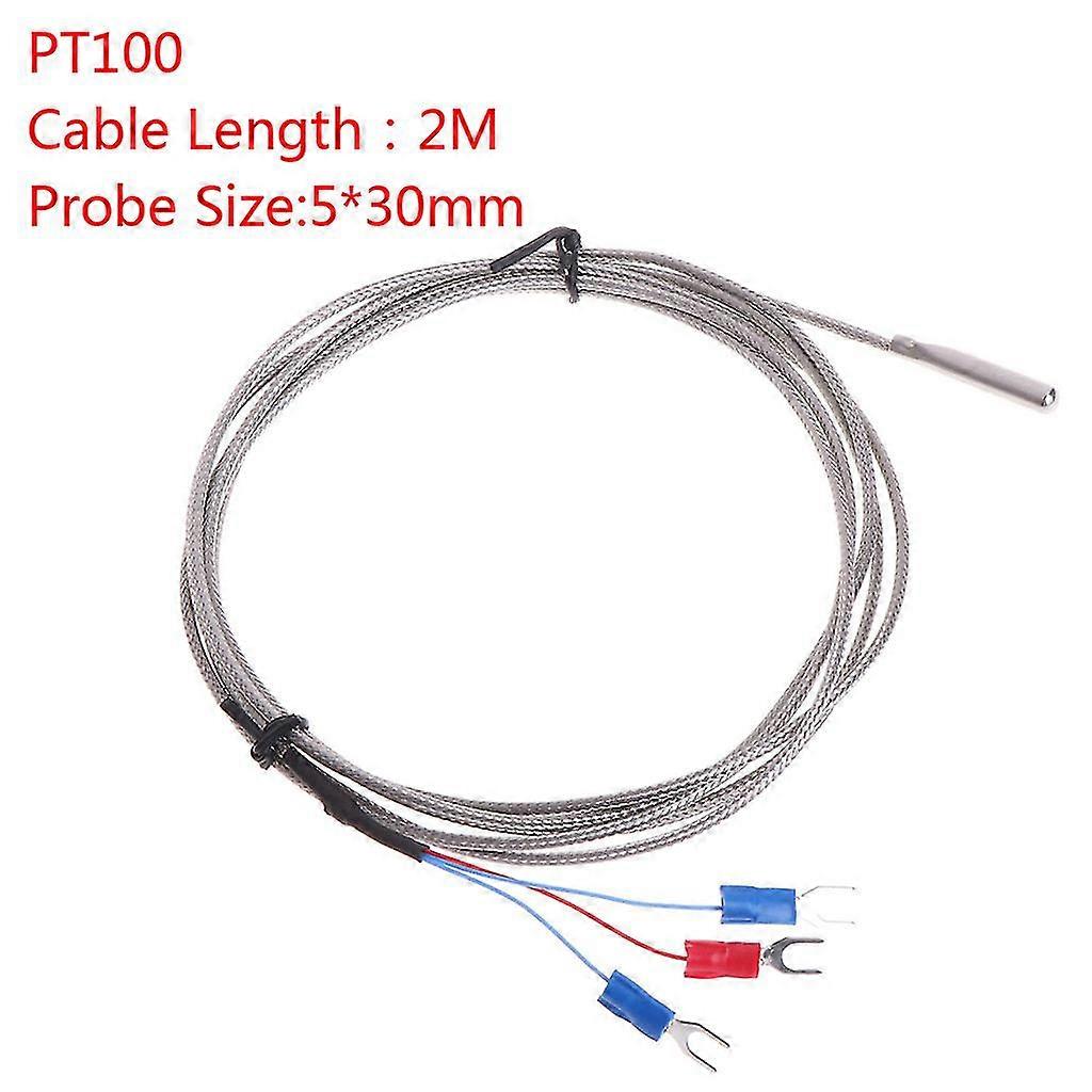 Rtd Pt100 Thermocouple Temperature Sensor Probe 3 Wires 2m Cable -50 ...