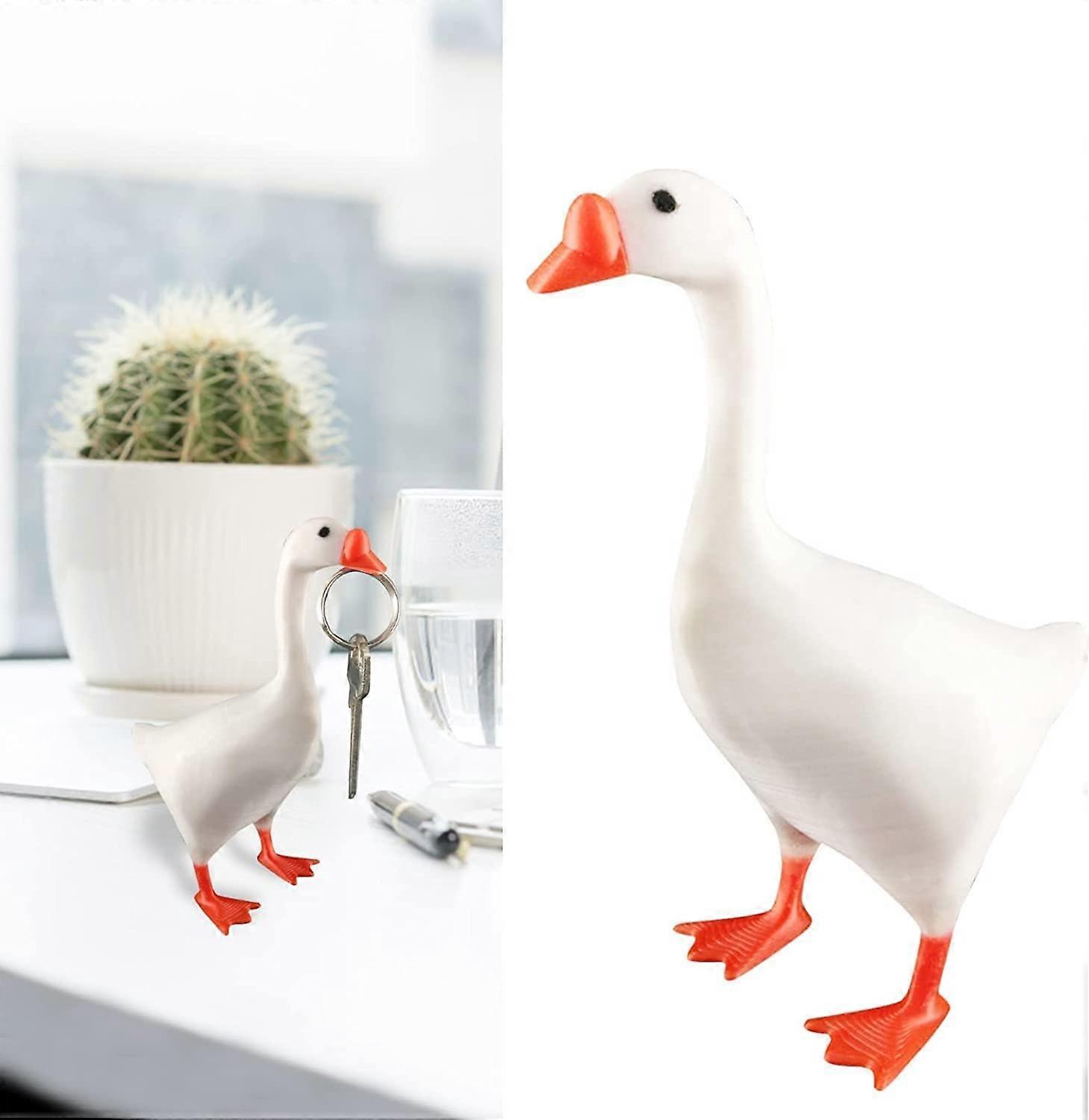 Magnetic Goose Duck Key Holder, Cute Resin Goose Statue Home Decor Room ...