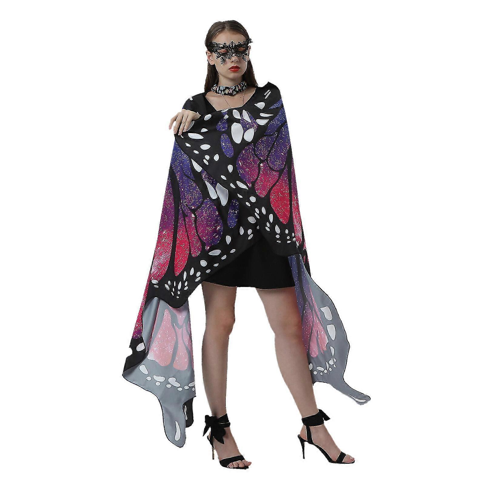 Anime Cosplay Wings Butterfly Shawl Pendant Adult Rotating Black Dance ...