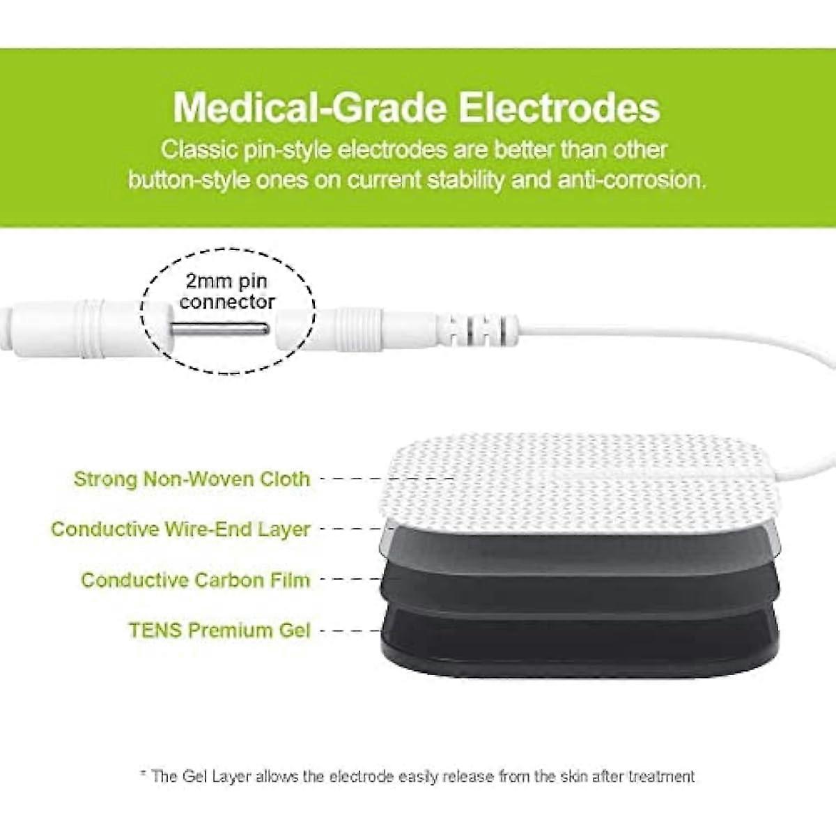 TENS Machine Pads 50 x 50mm 20 Pcs 3rd Gen Latex-Free TENS Electrode ...