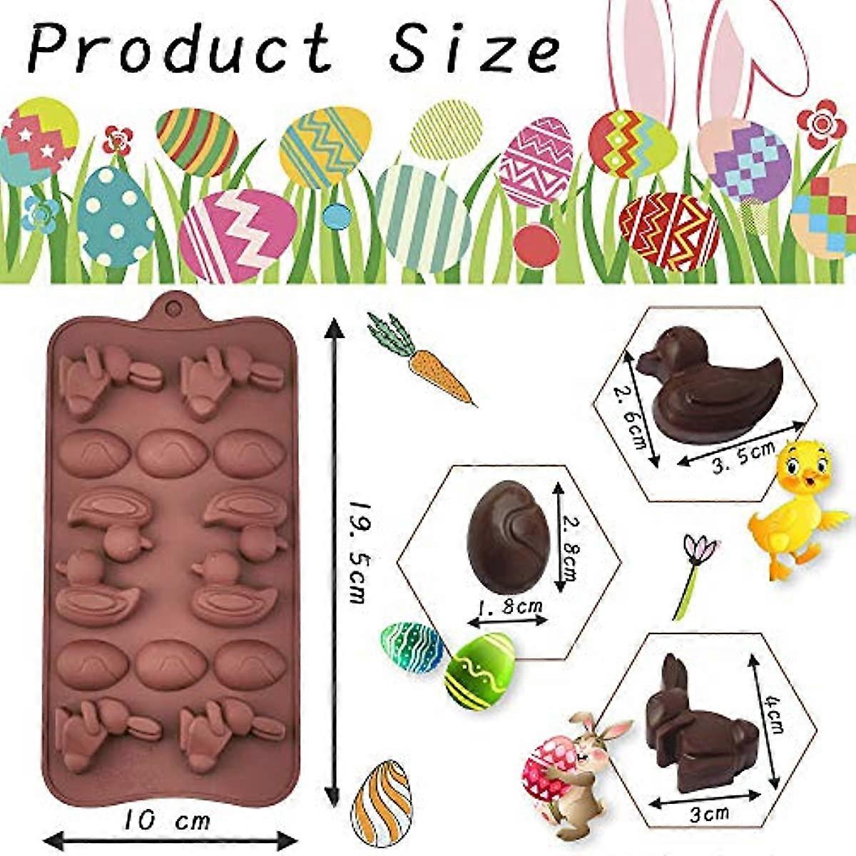 1 Pieces Easter Silicone Chocolate Moulds 14-Cavity Easter Egg Mold ...