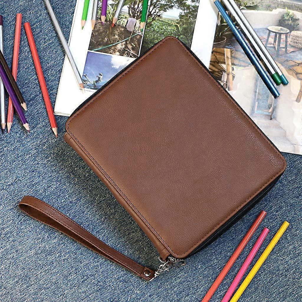 160 PU Leather Square Pencil Case, Square Color or Watercolor Pencil ...