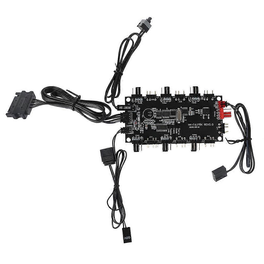 PWM & ARGB LED Controller Hub 8 Ports 12V 4Pin Fan 5V 3Pin Wireless ...