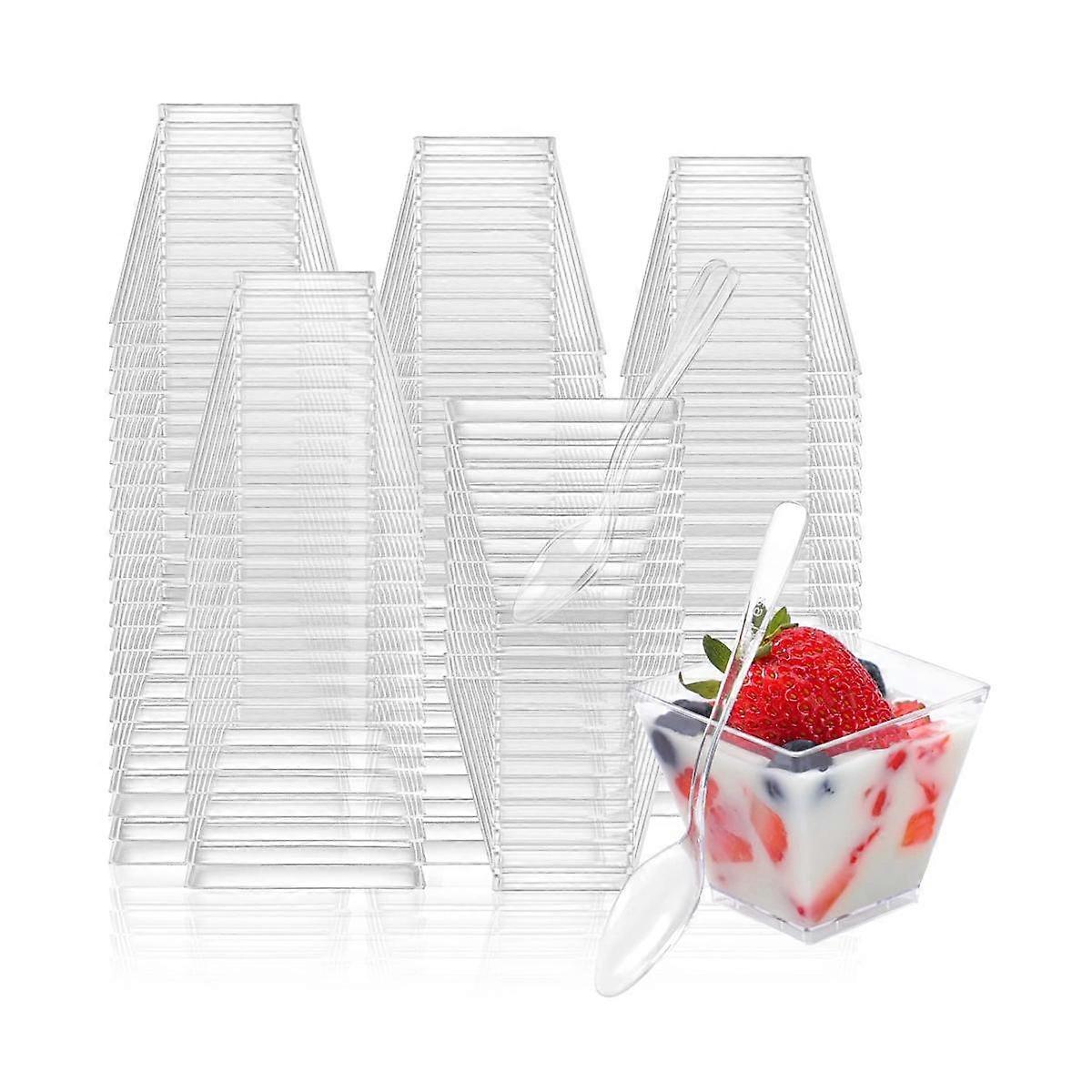 100PCS 2OZ Mini Dessert Cups for Party Small Plastic Dessert Cups ...