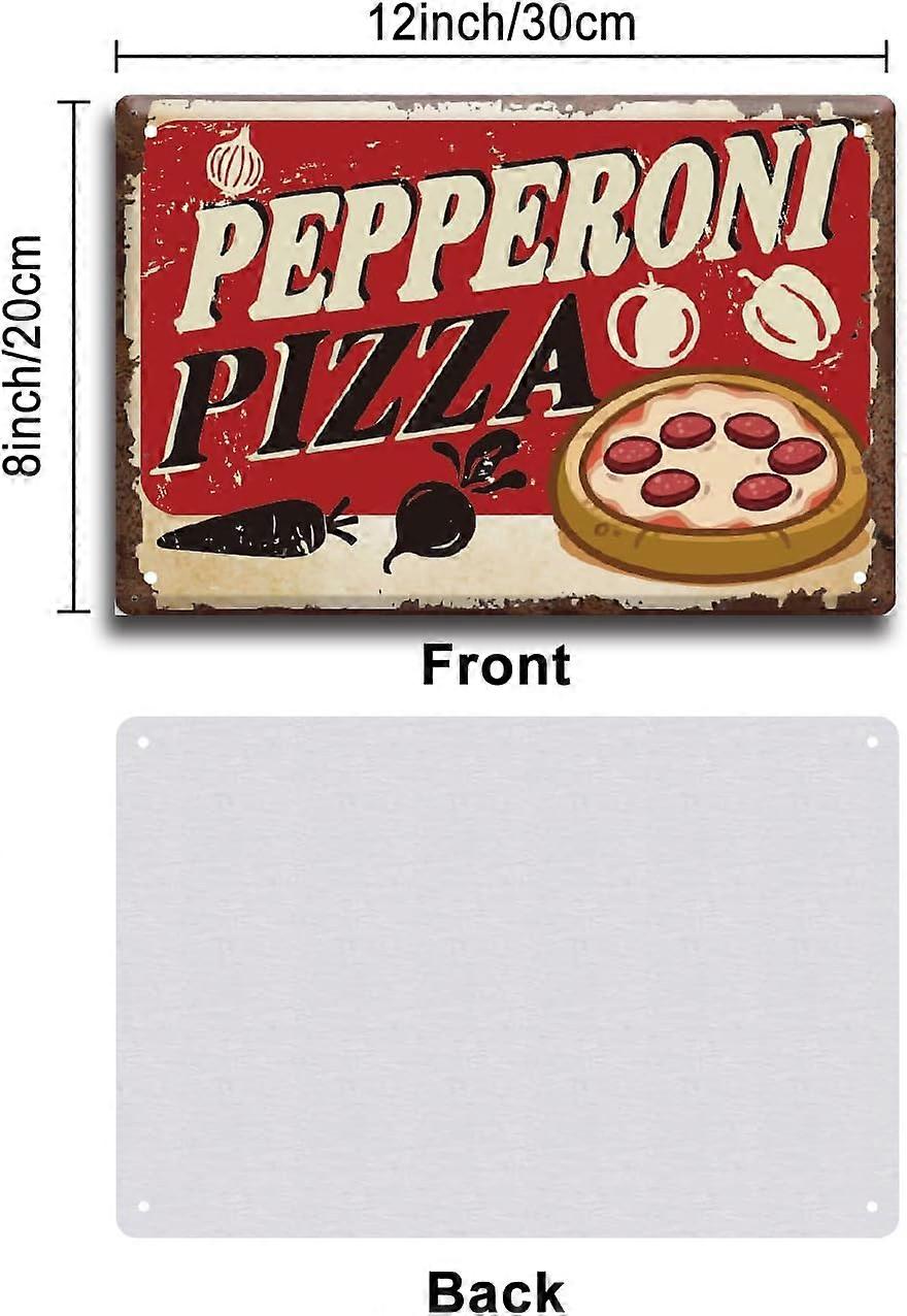 Metal Tin Sign American Pepperoni Pizza Vintage Iron Sign Pizza Store ...