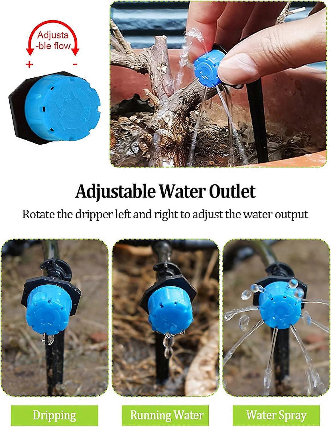 200Pcs 1/4" Irrigation Dripper, Adjustable Drip Irrigation Irrigation ...