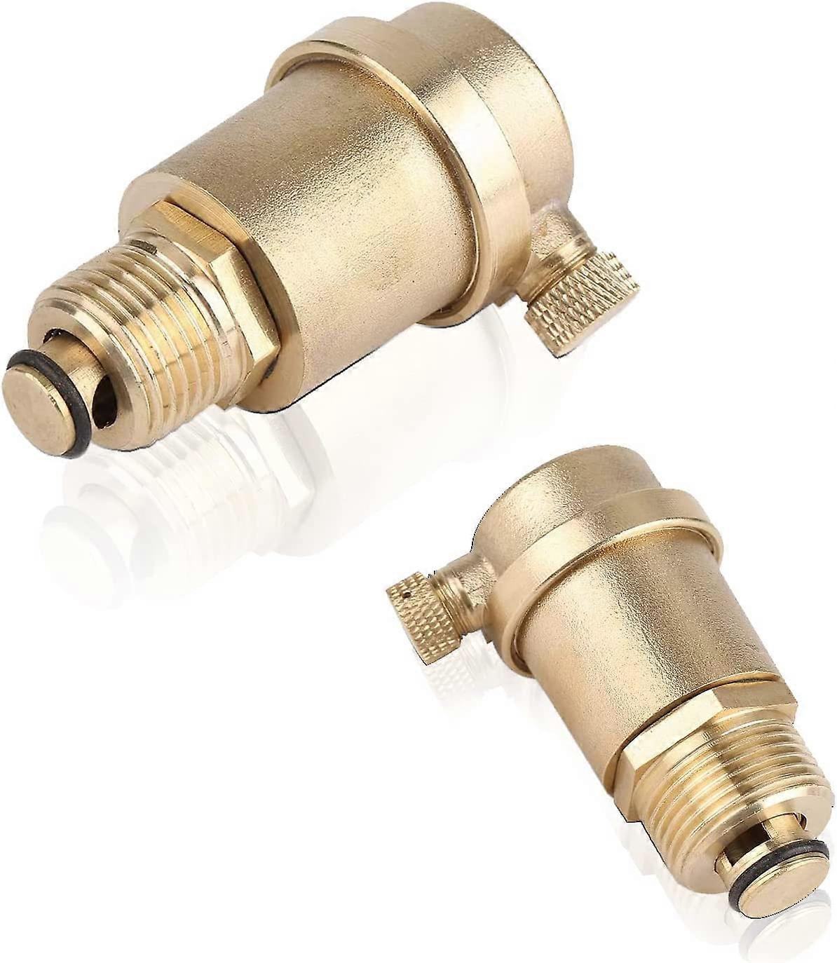 Set of 2 brass DN15 automatic drain valves with pressure relief valve ...