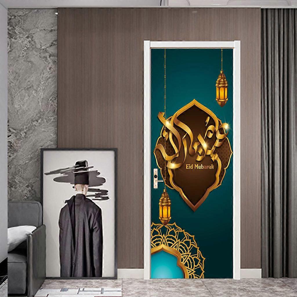Eid Mubarak Ramadan Decoration PVC Wallpaper 3D Door Sticker Muslim ...