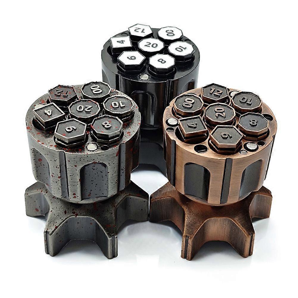 Cyberpunk Revolver Cylinder Metal DND Dice - Unique Rotating Bullet ...