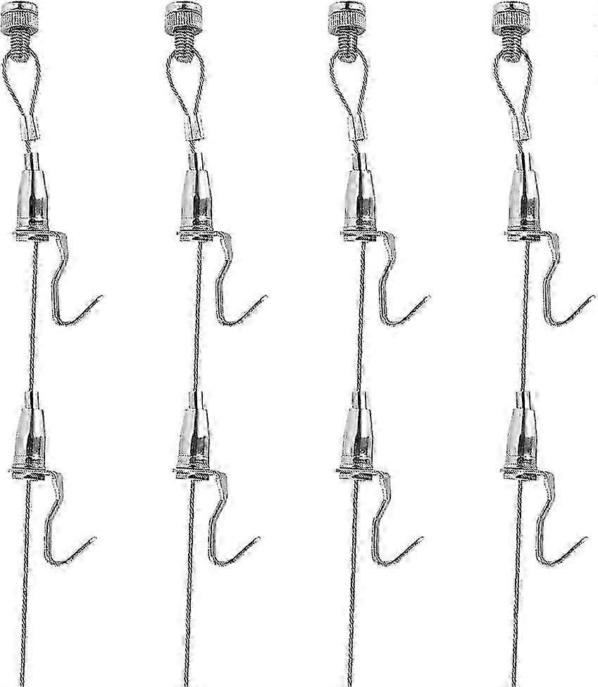 Picture Rail Hooks and Wire, 4.9 Feet Adjustable Picture Hanging ...