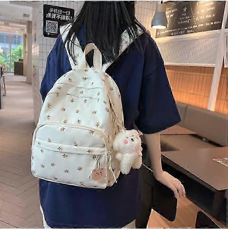 Cute Preppy Backpack With Pendant Mini Floral Printed Backpack ...