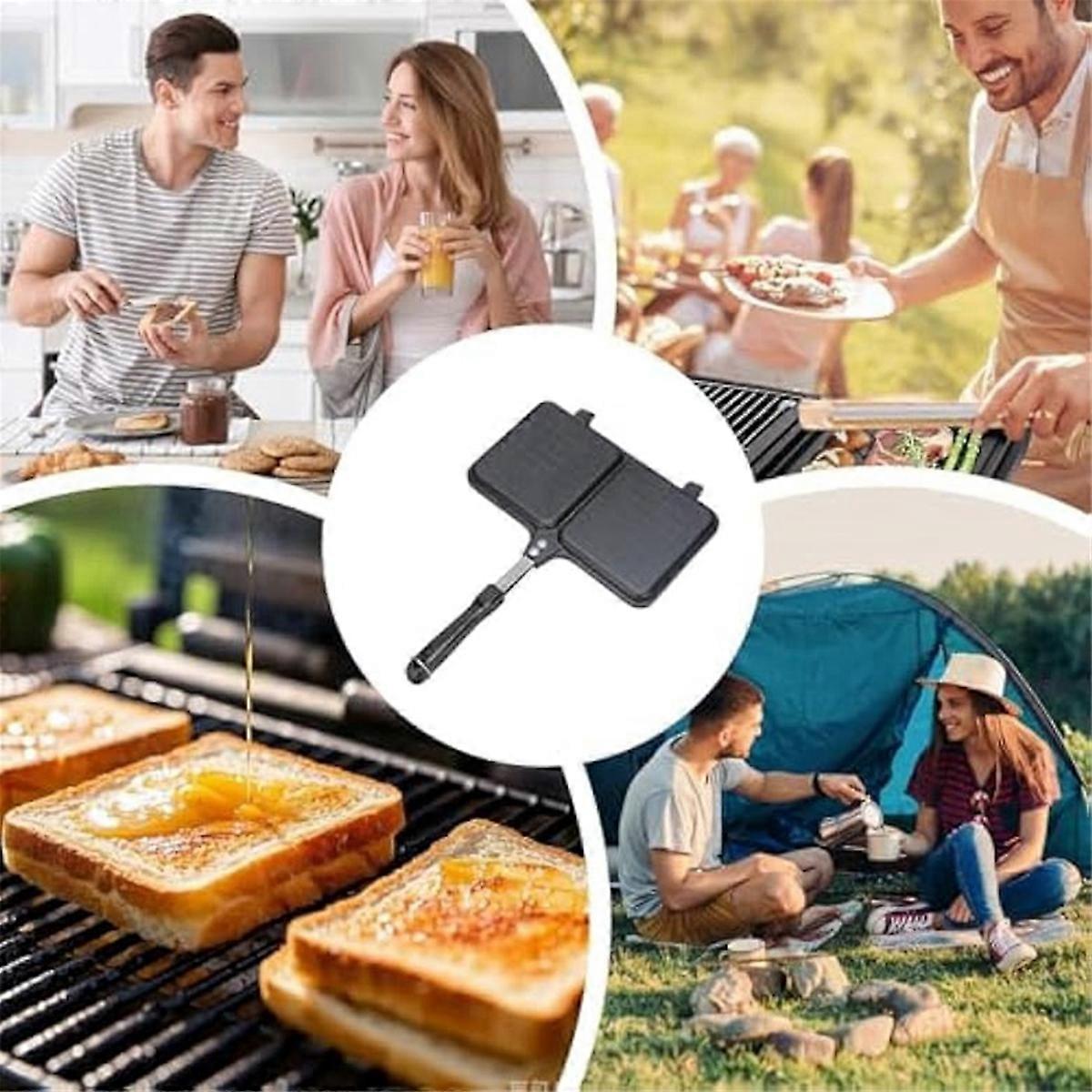 Toasted Sandwich Maker,Double-Sided Toaster Pan Non-Stick Cheese Melter ...