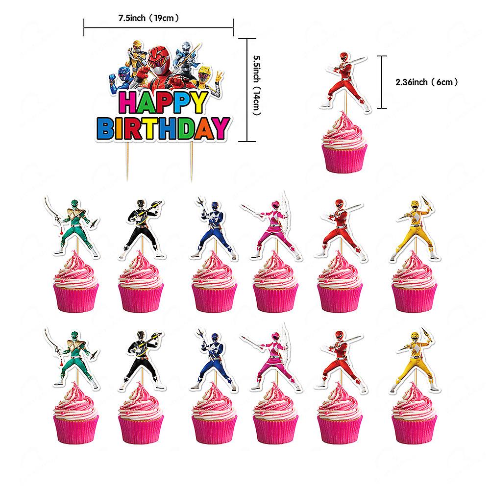 Power Rangers Theme Party Supplies Balloons Cake Toppers Banner Set_h ...
