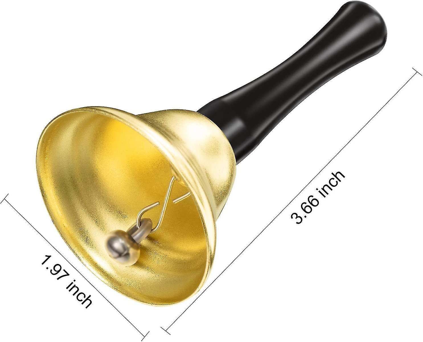 12 Pieces Metal Hand Bells Call Bell Service Hand Bells Black Wooden ...