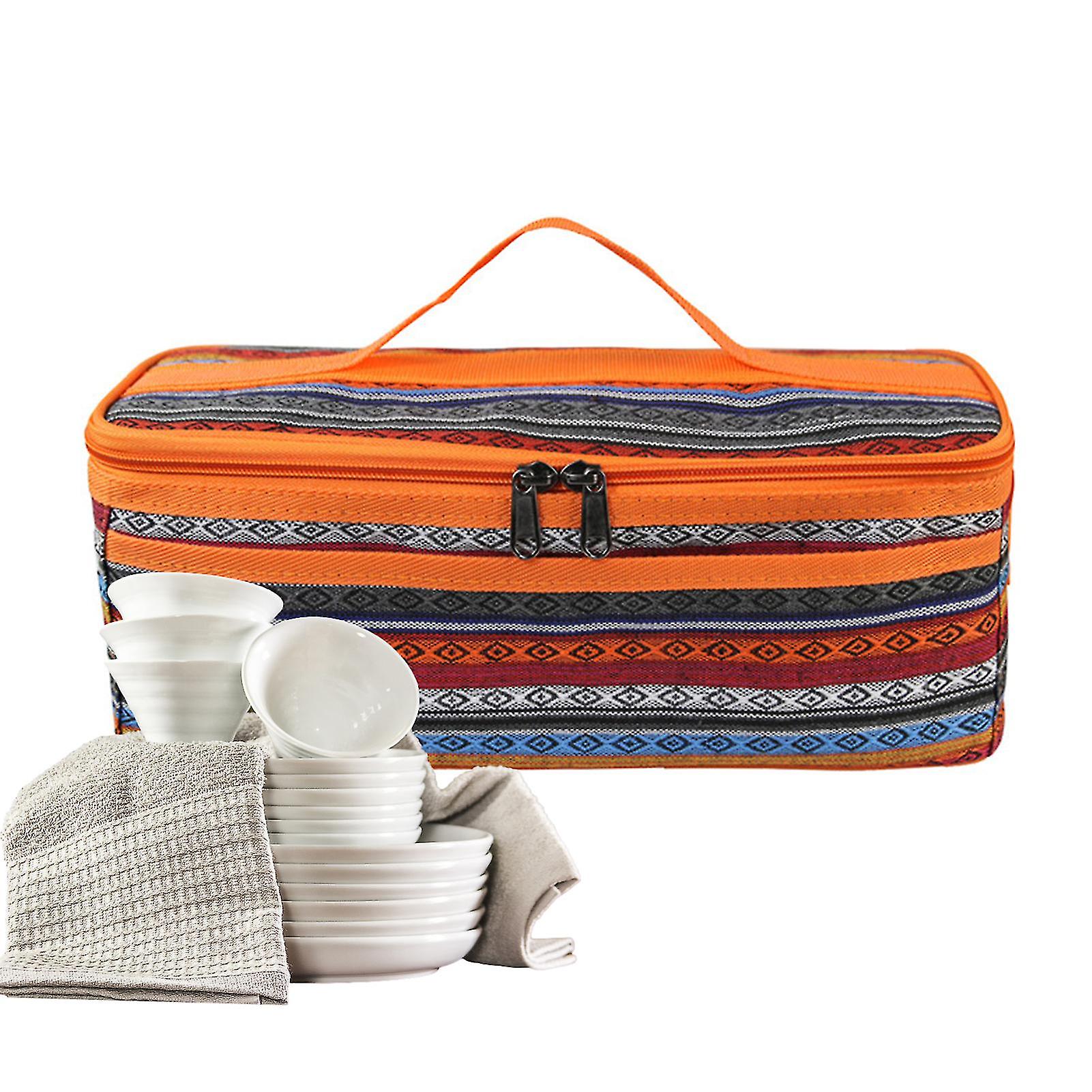 Camping Tableware Bag Camp Kitchen Cooking Utensil Set For Space Saving ...