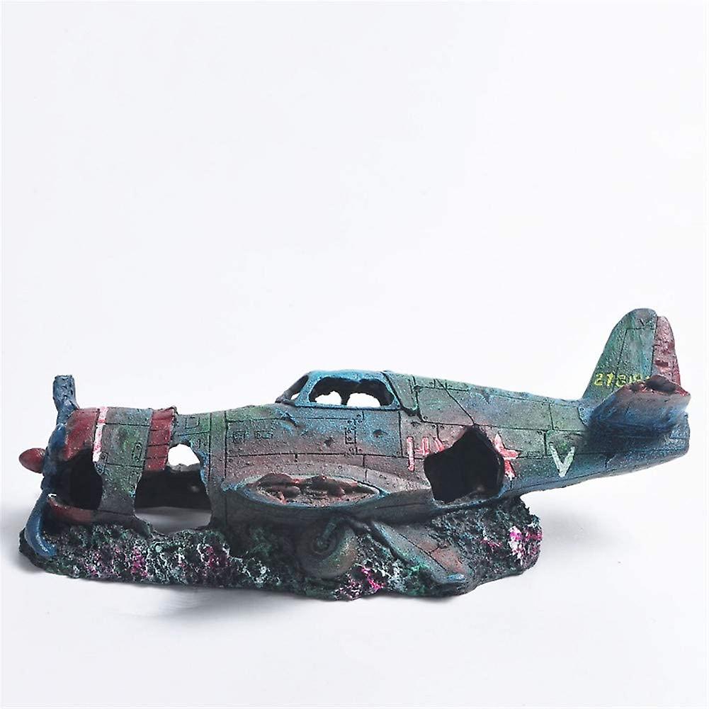 Resin Aquarium Military Thunderbolt Fighter Aircraft Crash Aquarium ...